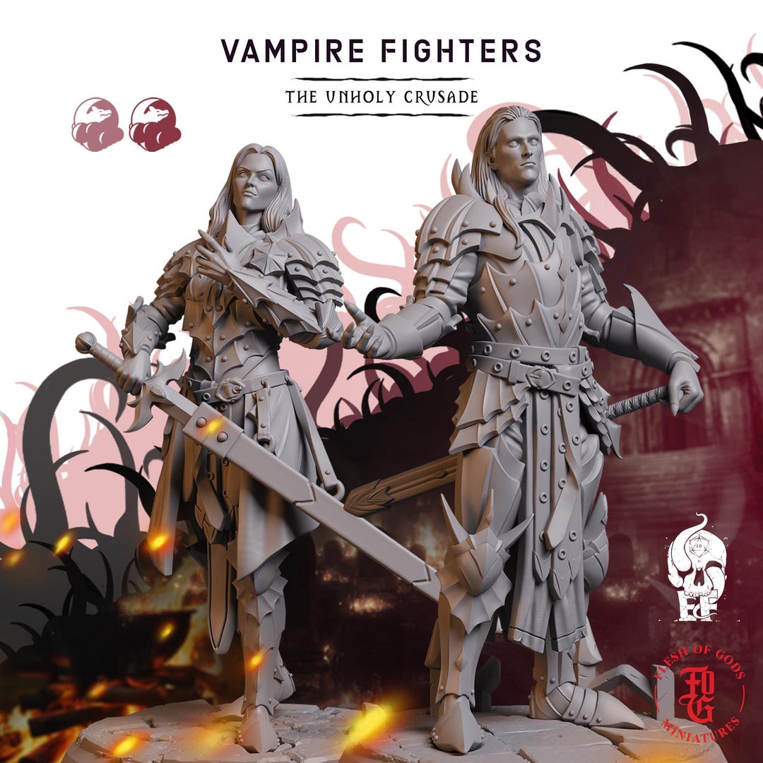 Vampire Fighters | Fantasy Tabletop Miniature - 28MM - 100MM | Dungeons ...