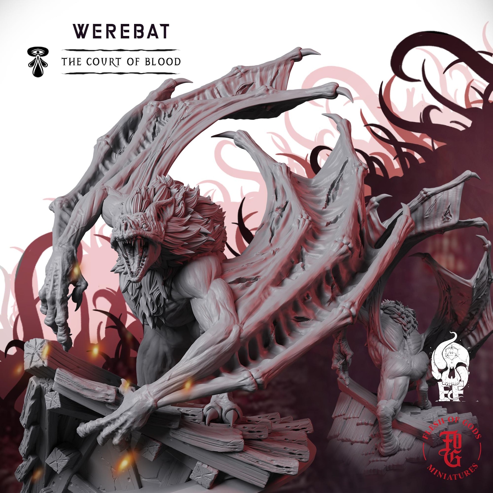 Werebat | Fantasy Tabletop Miniature - 28MM - 54MM | Dungeons and ...