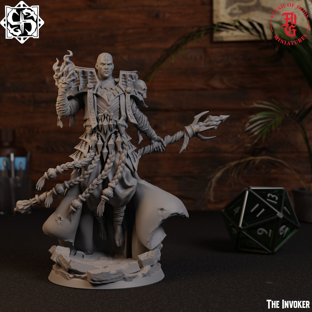 The Invoker Fantasy Tabletop Miniature 28MM 100MM Dungeons and Dragons ...