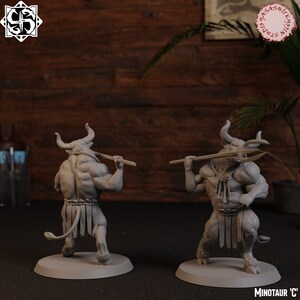 Minotaurs 3D Printed Fantasy Tabletop Miniatures 28MM 100MM Dungeons and Dragons DND - Etsy