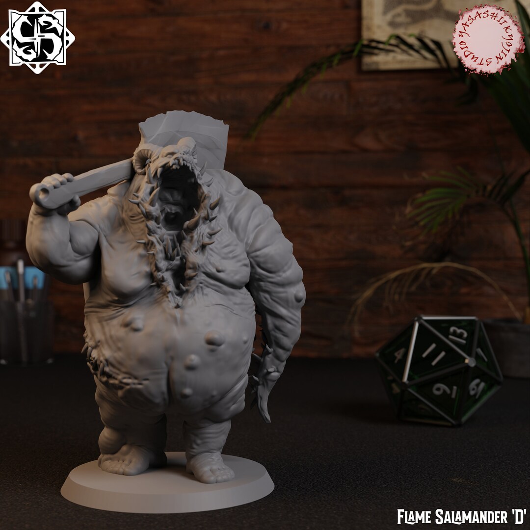 Gluttony Demon 3D Printed Fantasy Tabletop Miniature 28MM 54MM Dungeons ...