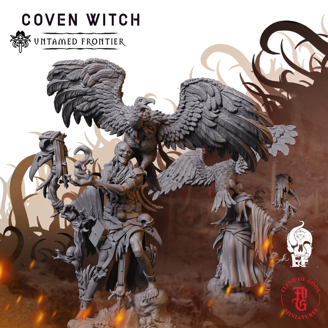 Coven Witch | Fantasy Tabletop Miniature - 28MM - 100MM | Dungeons and ...