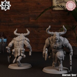 Minotaurs 3D Printed Fantasy Tabletop Miniatures 28MM 100MM Dungeons ...