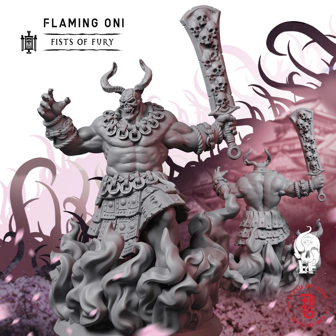 Flaming Oni | Fantasy Tabletop Miniature - 28MM - 54MM | Dungeons and ...