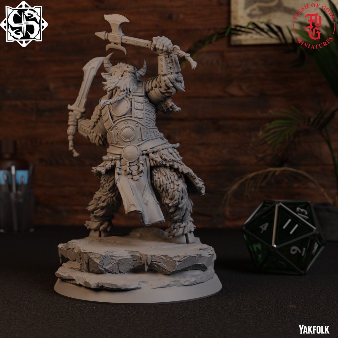 Yakfolk Fantasy Tabletop Miniature 28MM 54MM Dungeons and Dragons DND ...