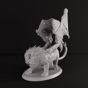 Manticore 3D Printed Fantasy Tabletop Miniature 28MM 54MM Dungeons and ...