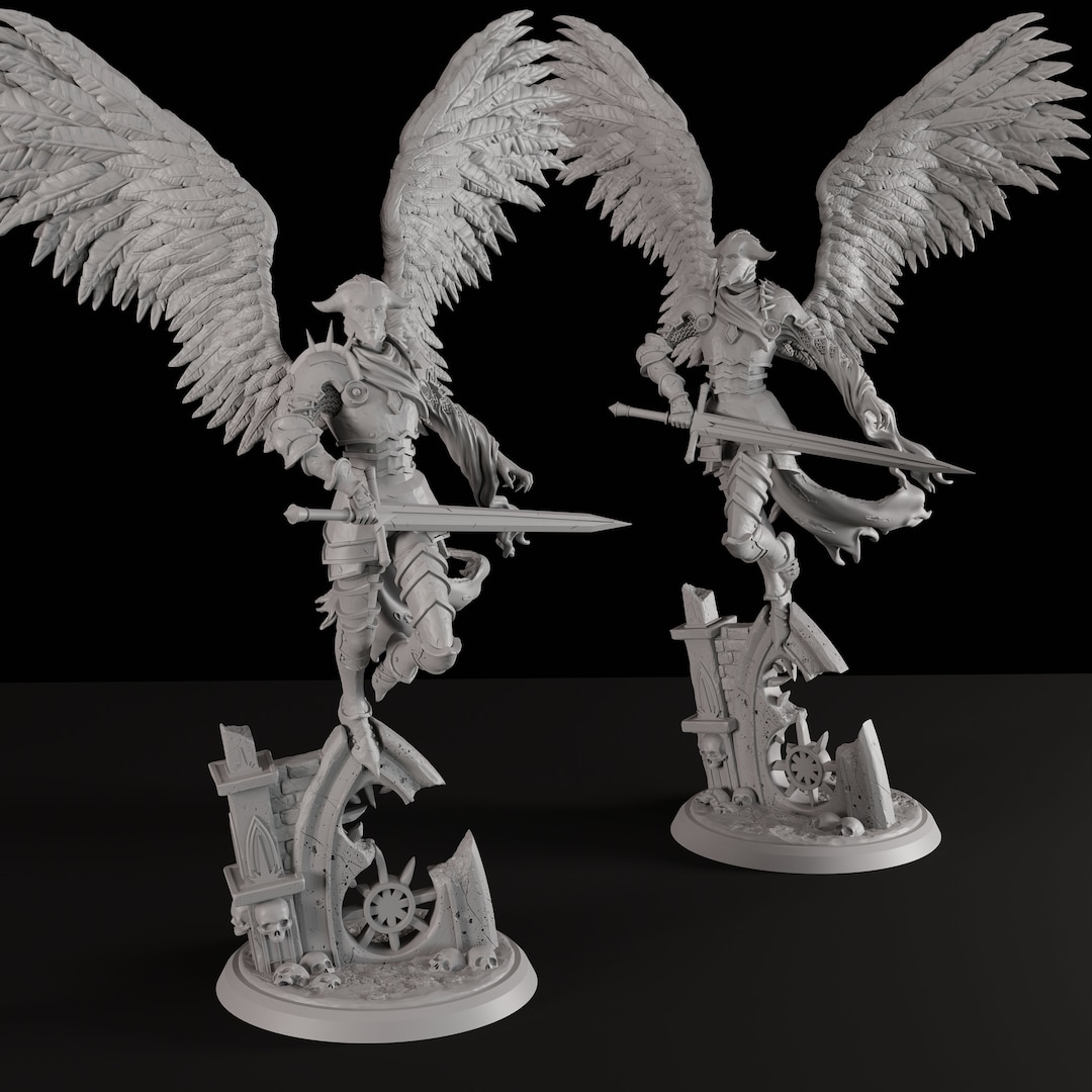 Fallen Angel Fantasy Tabletop Miniature 28MM 100MM - Etsy