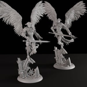 Fallen Angel Fantasy Tabletop Miniature 28MM 100MM Dungeons and Dragons ...