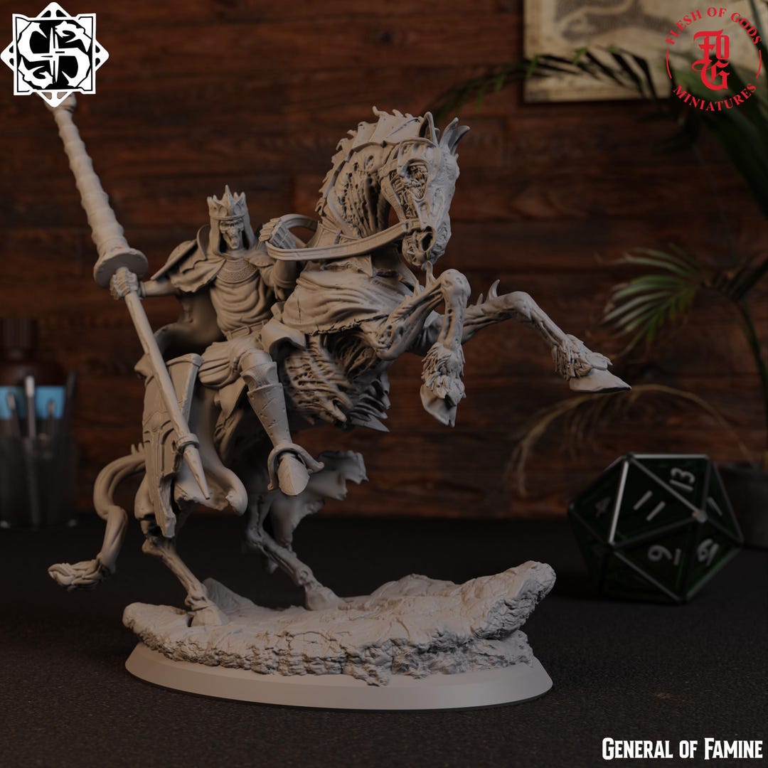 General of Famine (mounted) | Fantasy Tabletop Miniature - 28MM - 54MM ...