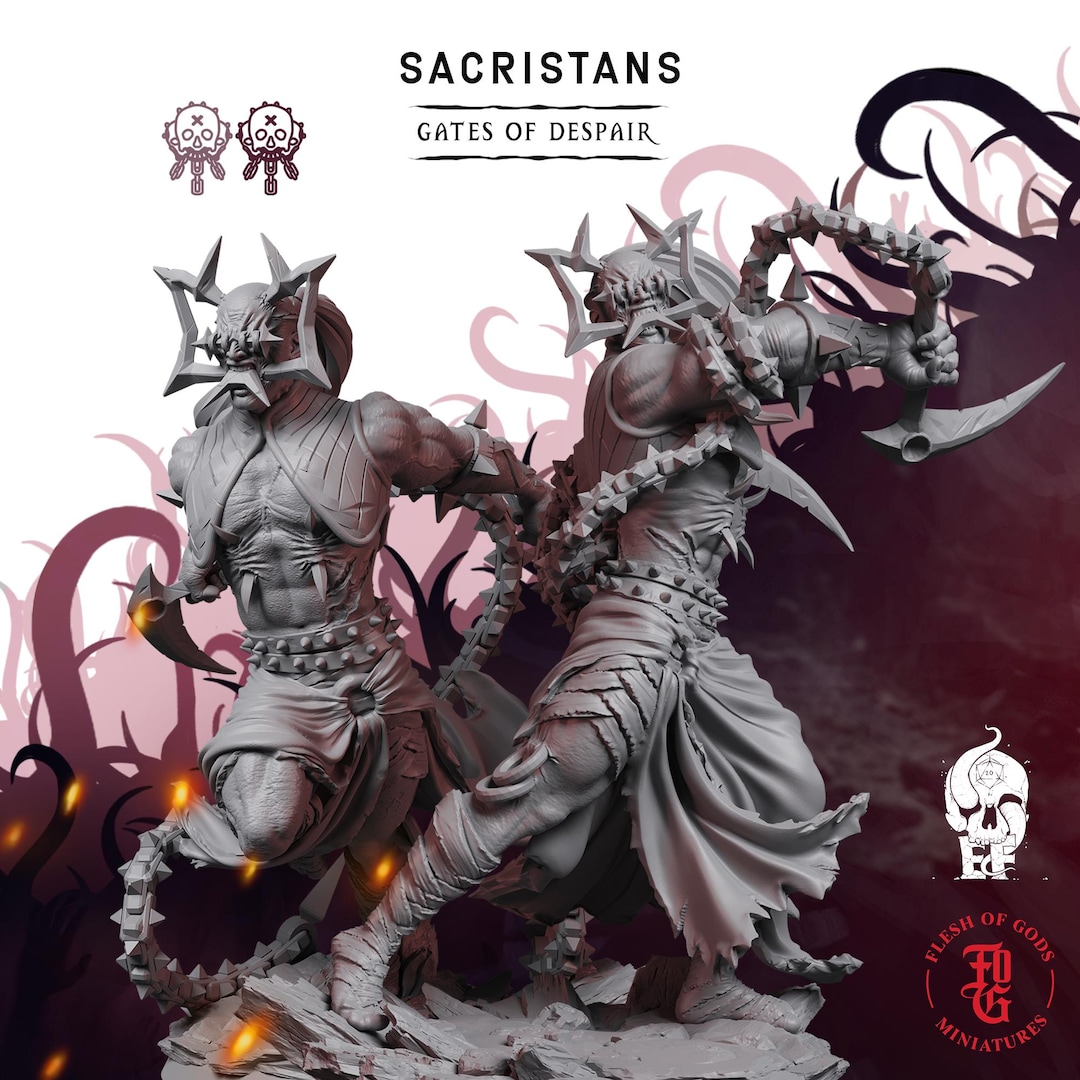 Sacristans | 3D Printed Fantasy Tabletop Miniatures - 28MM - 100MM ...