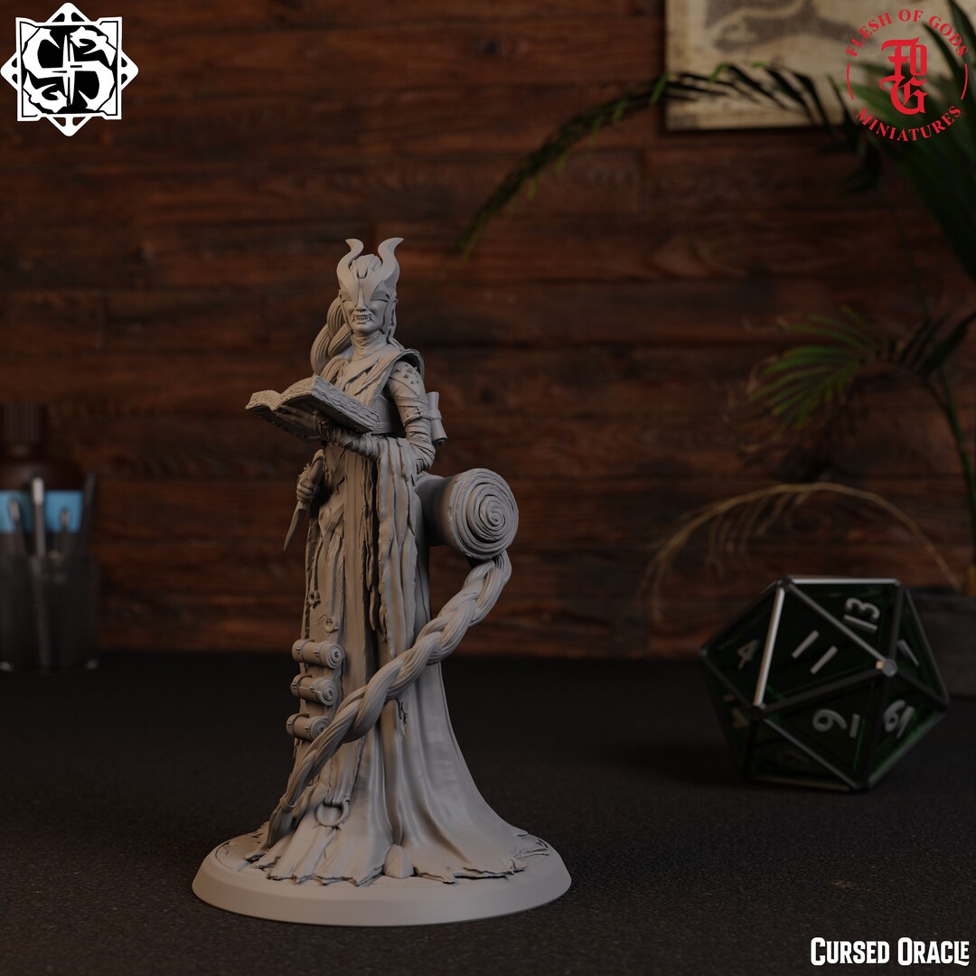 Cursed Oracle Fantasy Tabletop Miniature 28MM 100MM Dungeons and ...