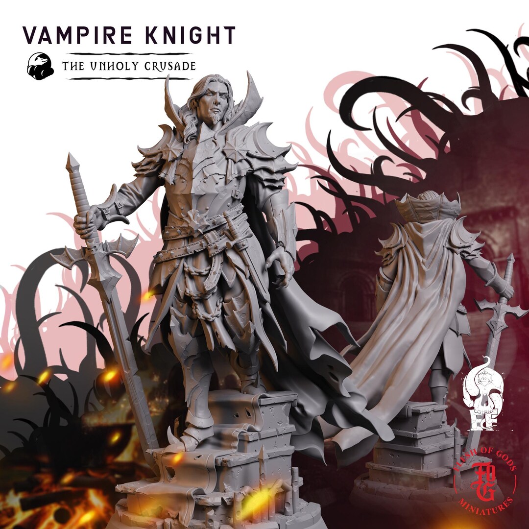 Vampire Knight | Fantasy Tabletop Miniature - 28MM - 100MM | Dungeons ...