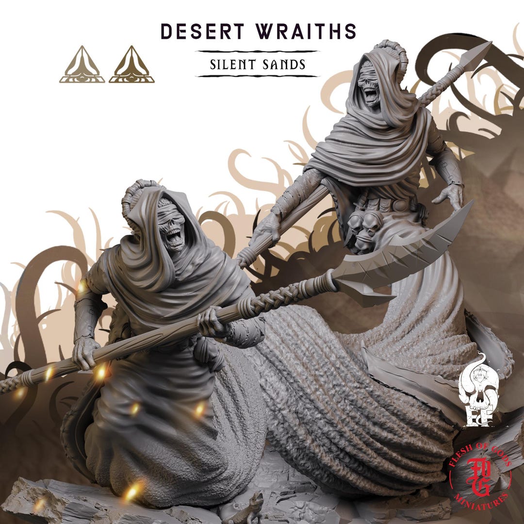 Desert Wraiths | 3D Printed Fantasy Tabletop Miniatures - 28MM - 100MM ...