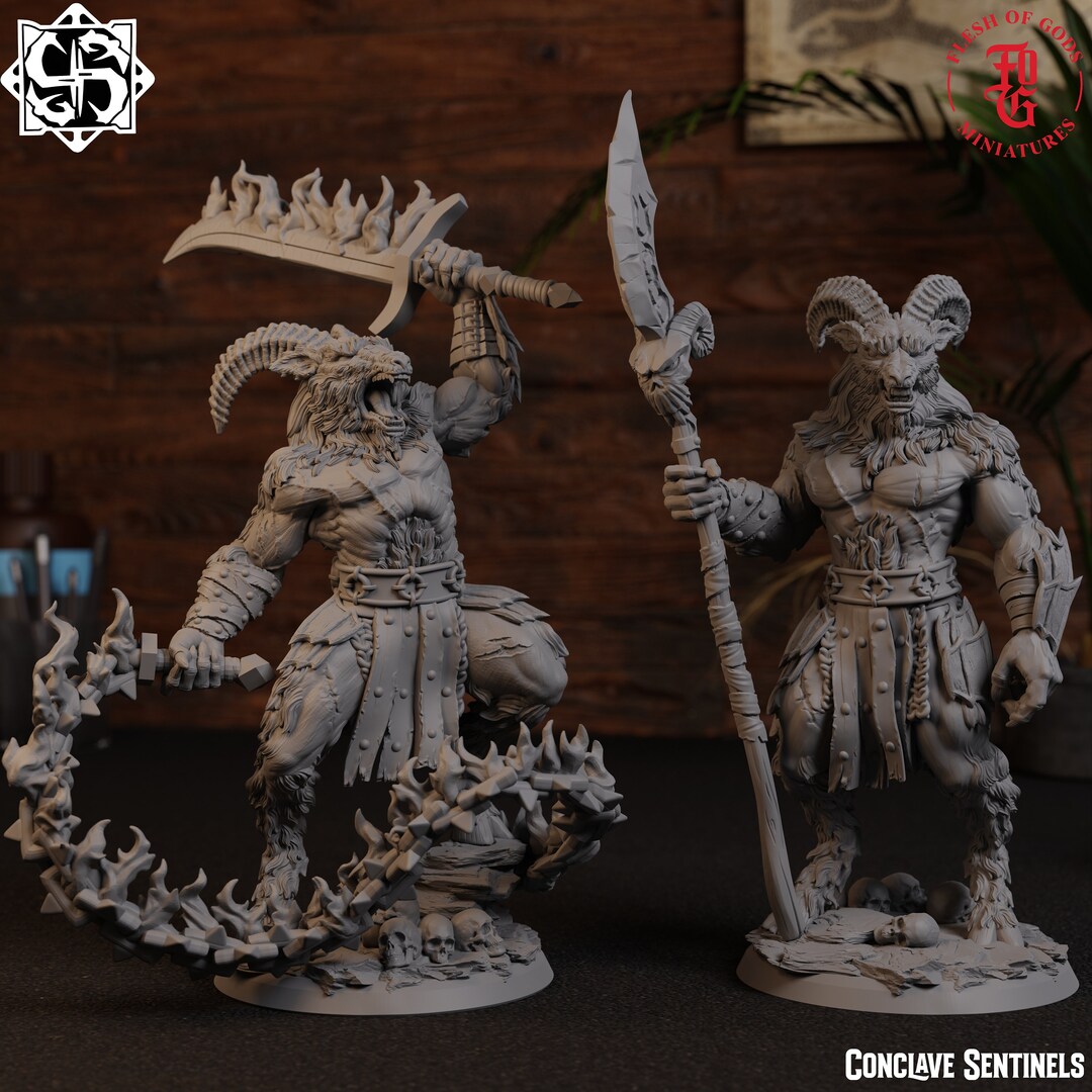 Conclave Sentinels 3D Printed Fantasy Tabletop Miniatures 28MM 100MM ...