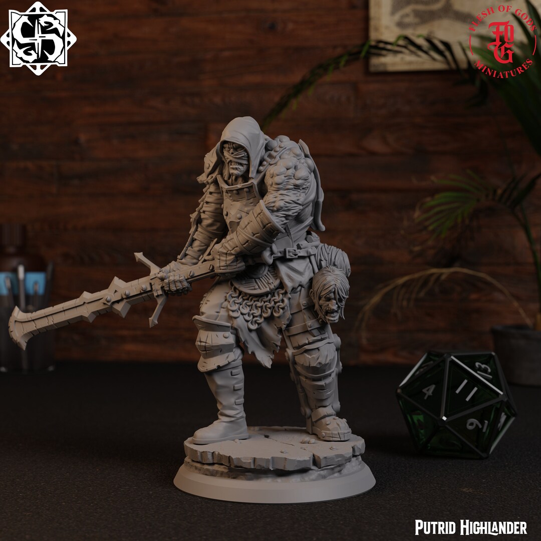 Putrid Highlander | Fantasy Tabletop Miniature - 28MM - 100MM ...