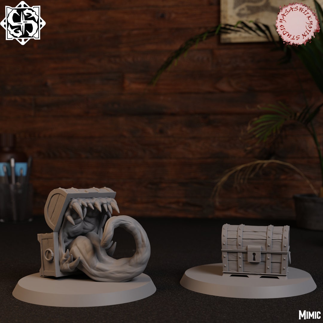 Mimic 3D Printed Fantasy Tabletop Miniature 28MM 100MM Dungeons and ...