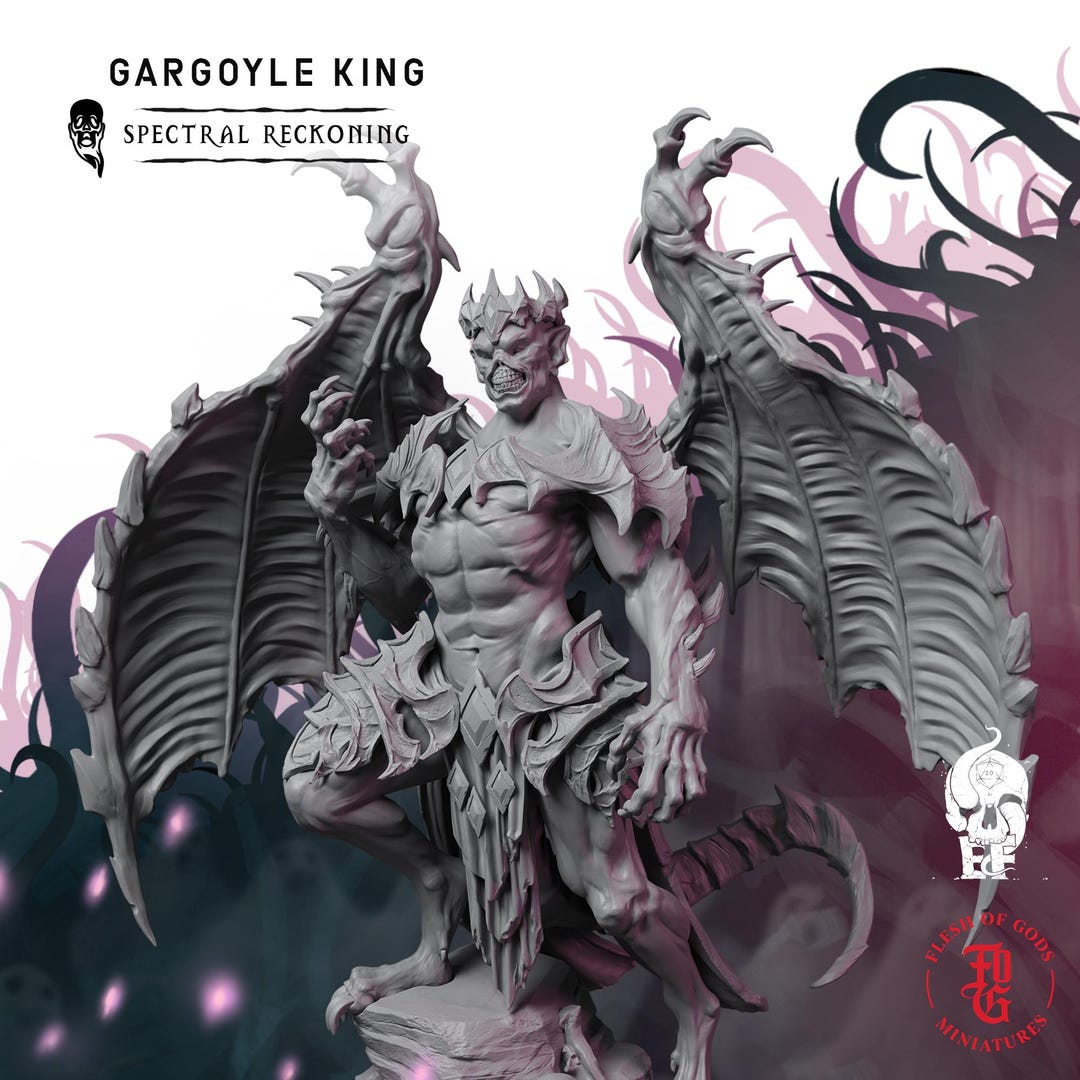 Gargoyle King | Fantasy Tabletop Miniature - 28MM - 100MM | Dungeons ...