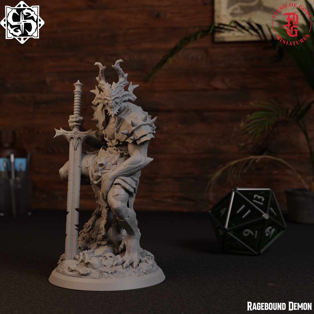 Ragebound Demon | Fantasy Tabletop Miniature - 28MM - 100MM | Dungeons ...