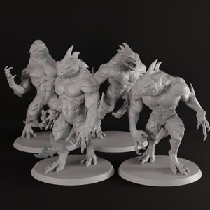 Troglodytes 3D Printed Fantasy Tabletop Miniatures 28MM 100MM Dungeons ...