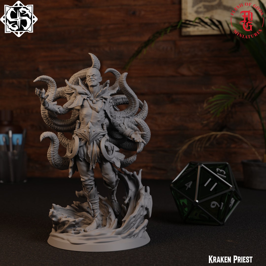 Kraken Priest Fantasy Tabletop Miniature 28MM 100MM Dungeons and ...