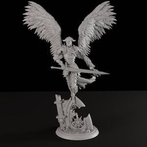 Fallen Angel Fantasy Tabletop Miniature 28MM 100MM Dungeons and Dragons ...