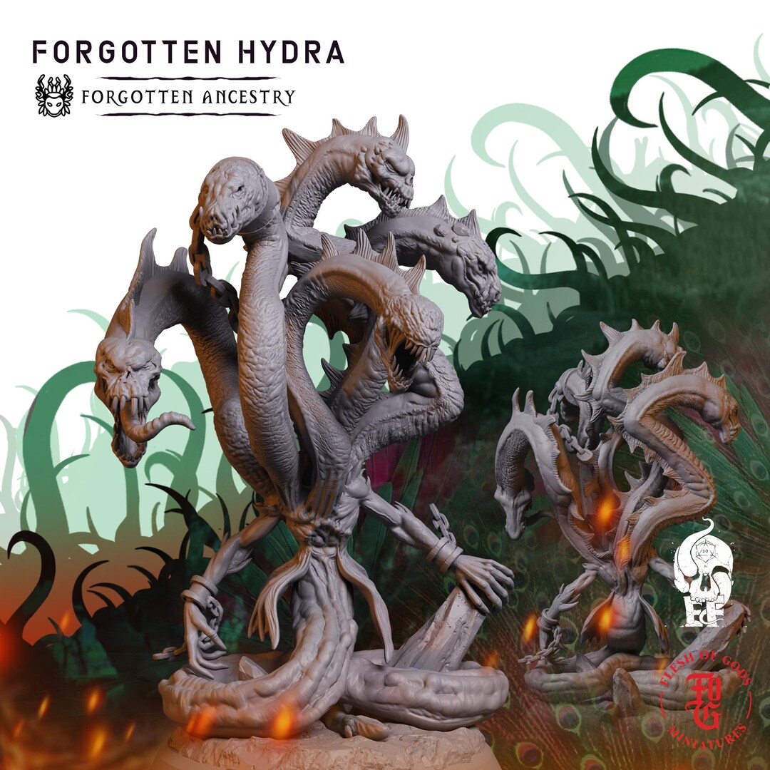 Forgotten Hydra | Fantasy Tabletop Miniature - 28MM - 54MM | Dungeons ...