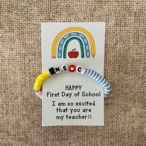 School Teacher Bracelet | Teacher Gift | Teach Pencil & Notebook ...