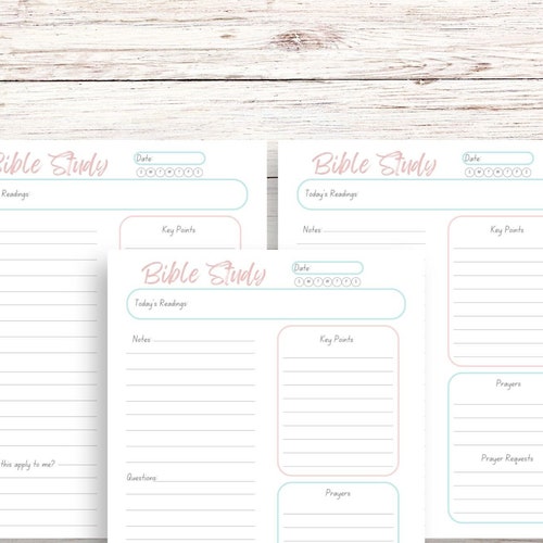 Bible Study Worksheet - Etsy
