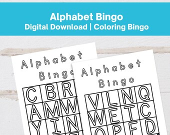 Alphabet Printable Bingo Game, Preschool, 20 Cards, Letter Activities ...