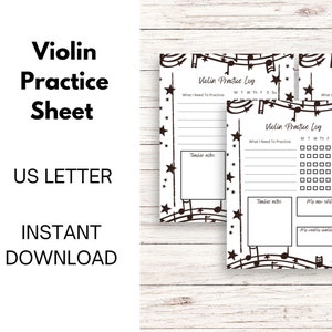 Printable Practice Log Violin Lesson Assignment Violin - Etsy