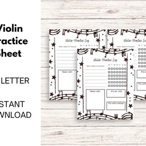 Printable Practice Log, Violin Lesson Assignment, Violin Practice ...
