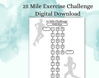 100 Mile Challenge Tracker, Walking Printable, Exercise Goals, Fitness ...