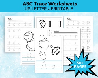 Alphabet Tracing Worksheet , A to Z Letters, Upper and Lower Case ...
