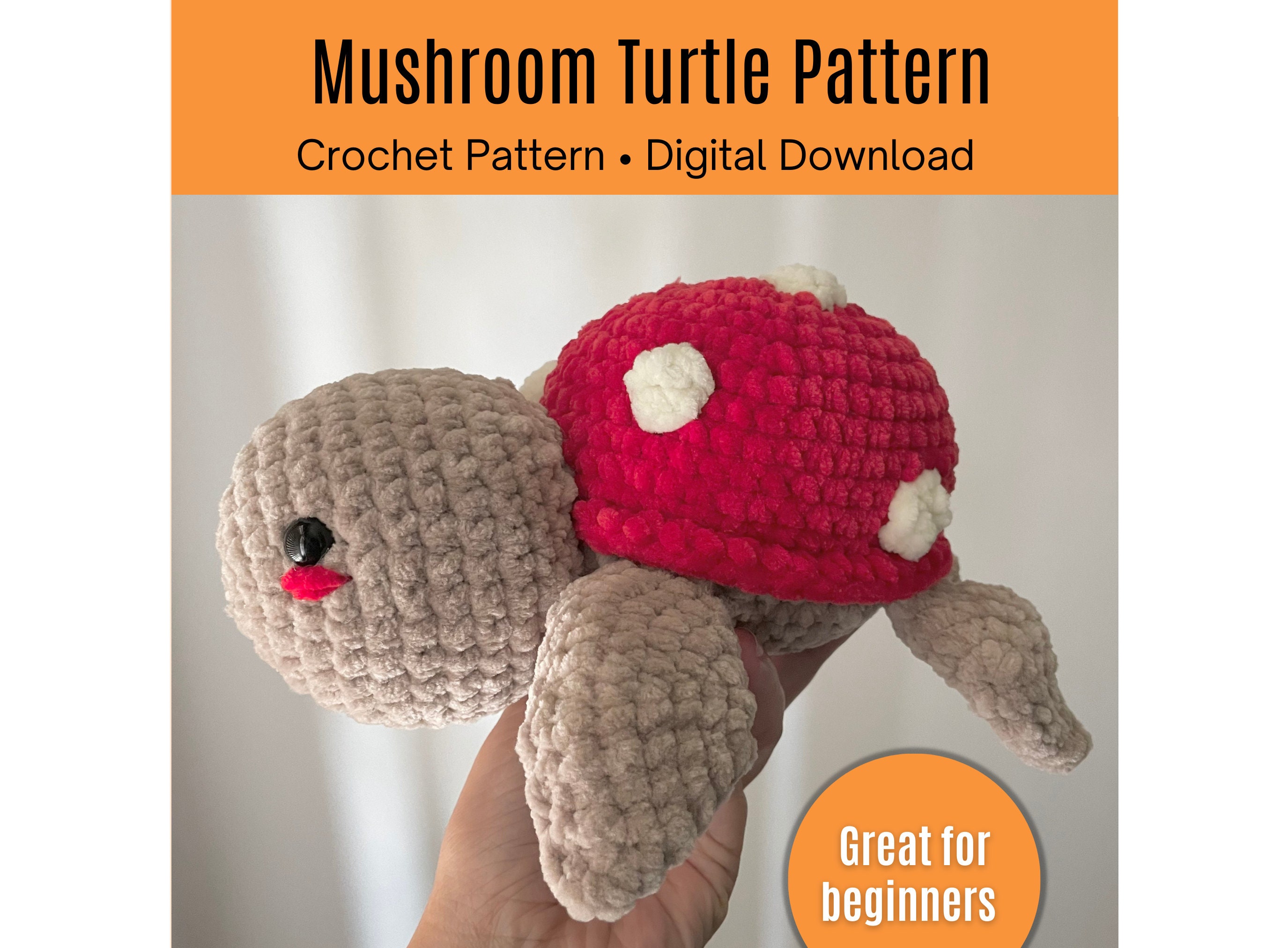 Mushroom Turtle Crochet Pattern, PDF Download, Toy Crochet Pattern ...