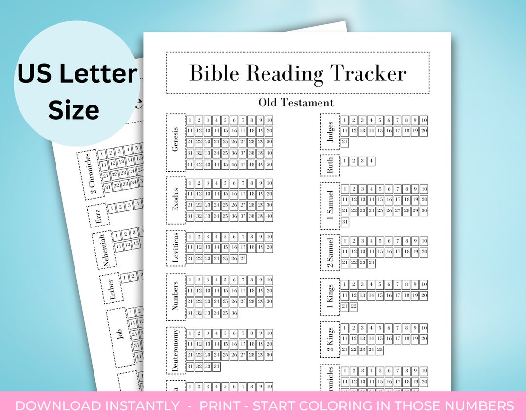 Bible Reading Tracker, Old and New Testament, Christian Planner ...