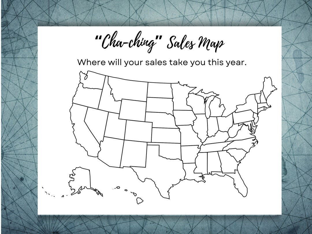 Sales Map Printable, Sales Map Tracker, US Map for Orders, US Sales ...