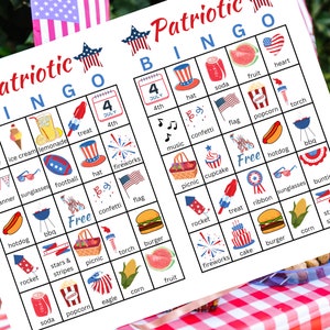 Patriotic Bingo Cards, Patriotic Bingo,instant Download, Military ...