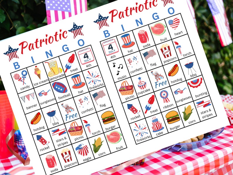 Patriotic Bingo Cards, Patriotic Bingo,instant Download, Military ...