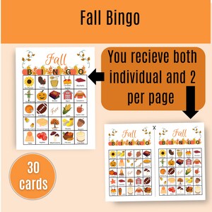 Fall Bingo Printable, Fall Party Games, Autumn Activity for Kids ...
