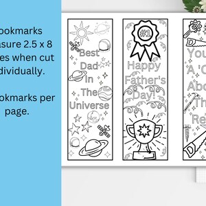 Father's Day Printable Coloring Bookmark, Gifts for Grandpa, Presents ...
