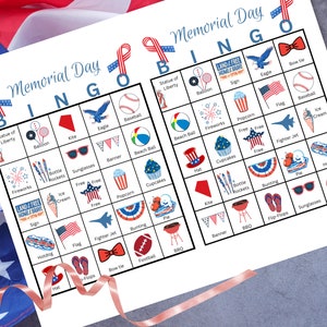 Memorial Day Bingo Cards, Patriotic Bingo,instant Download, Military ...