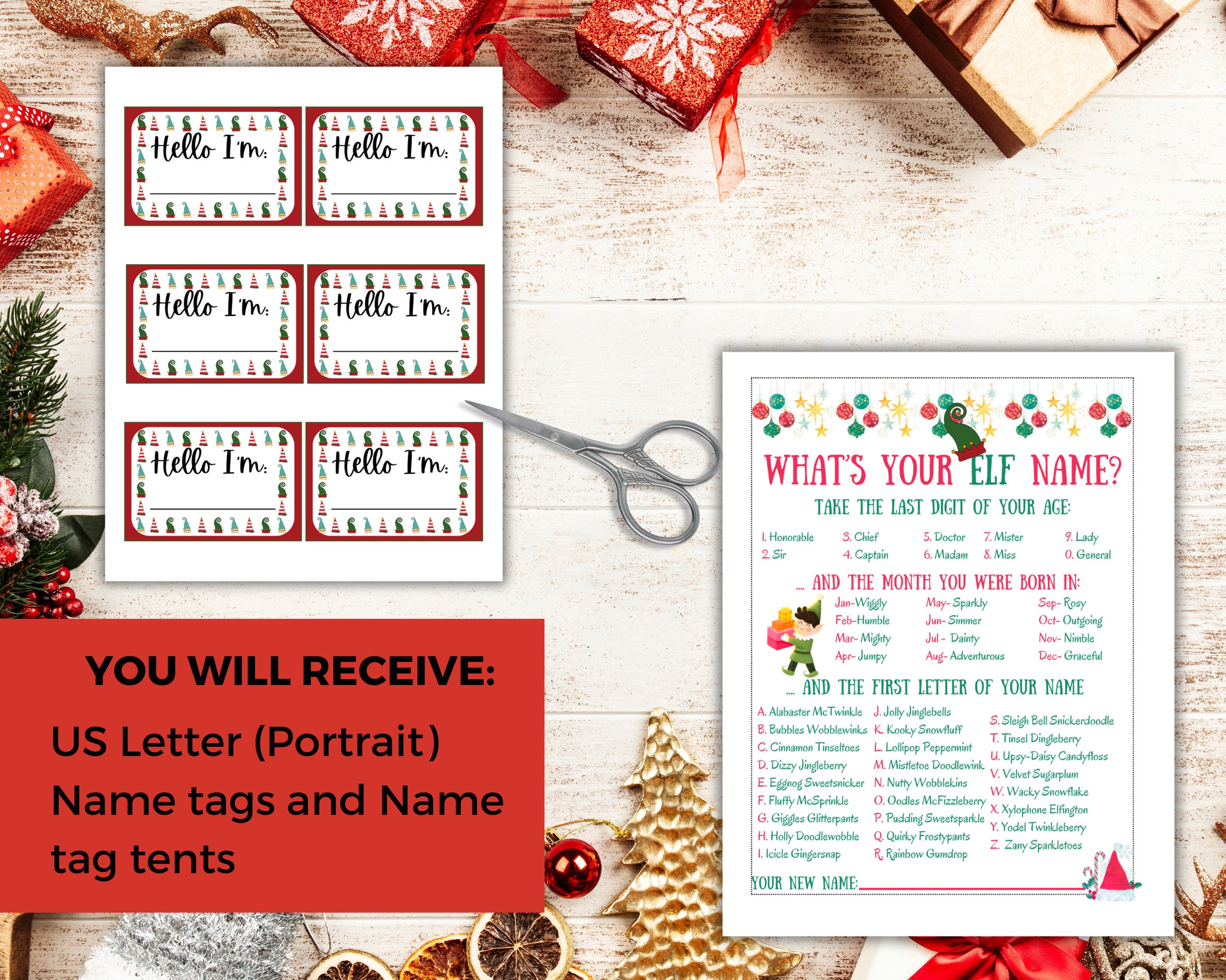 What's Your Elf Name, Christmas Games for Kids, Christmas Elf Name Game ...