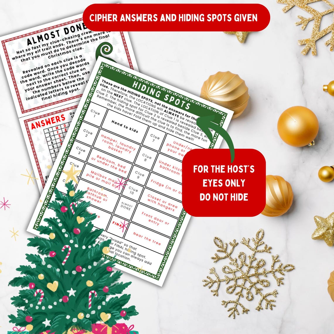 Elf Scavenger Hunt for Kids, Elf Treasure Hunt, Indoor Christmas Elf ...