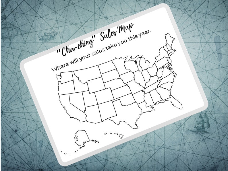 Sales Map Printable, Sales Map Tracker, US Map for Orders, US Sales ...