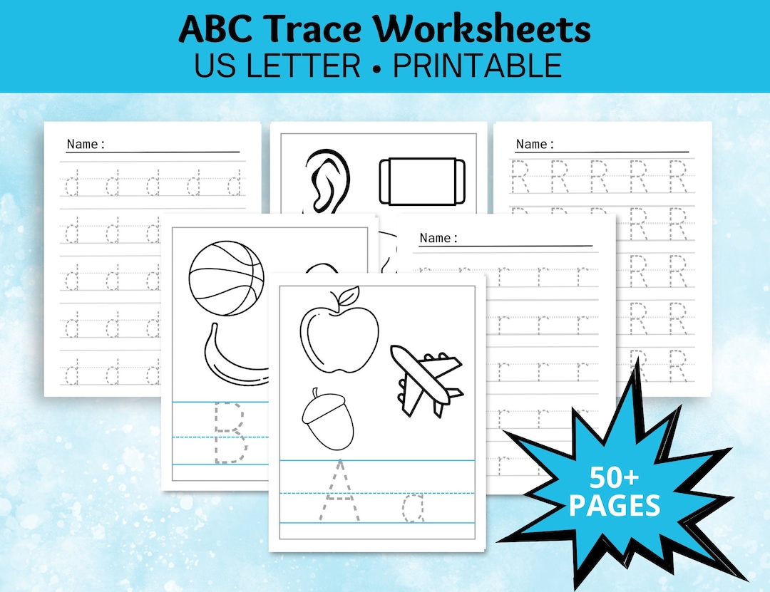 Alphabet Tracing Printable, A to Z Letters, Upper and Lower Case ...