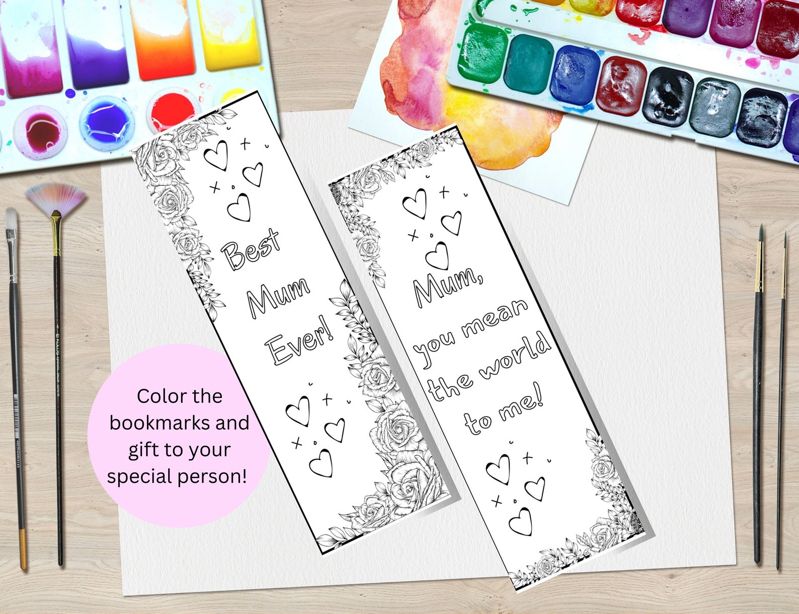 Mother's Day Printable Coloring Bookmark, Gifts for Mum, Presents From ...