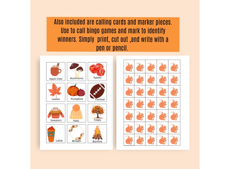 Fall Bingo Printable, Fall Party Games, Autumn Activity for Kids ...