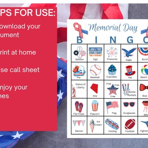 Memorial Day Bingo Cards, Patriotic Bingo,instant Download, Military ...