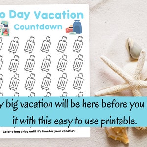 Vacation Countdown Printable, Kids Trip Countdown, Travel Planning, 30 ...