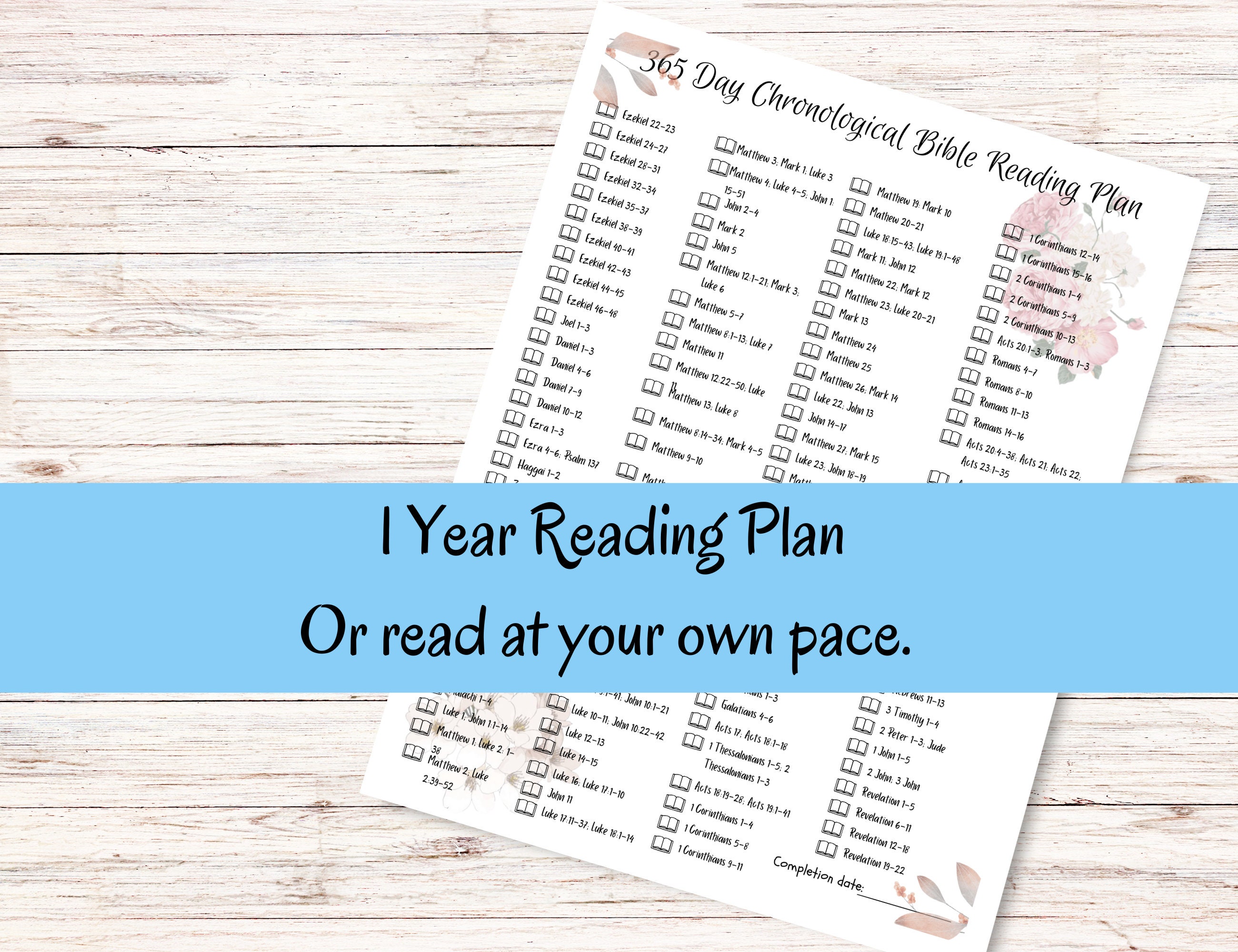 Bible Reading Plan; One Year Reading Plan; Chronological Order Plan ...